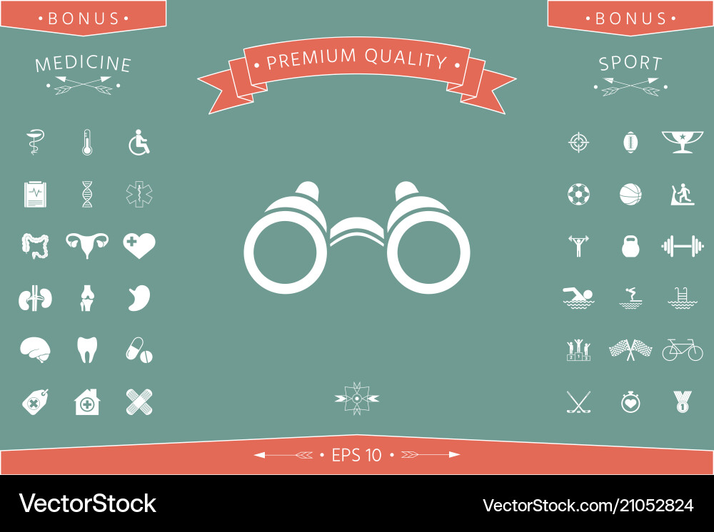 Binoculars symbol icon Royalty Free Vector Image
