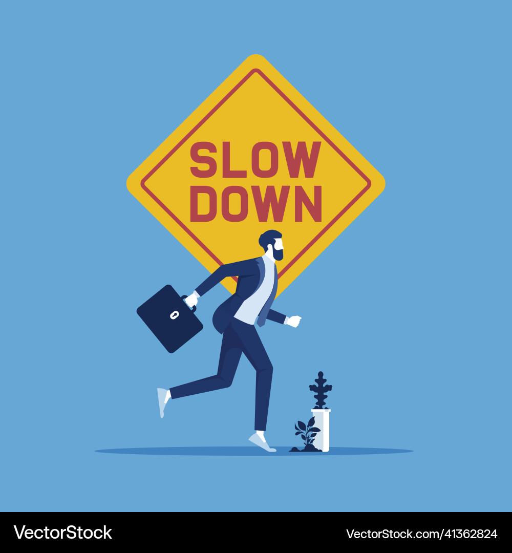 Business slow down concept Royalty Free Vector Image
