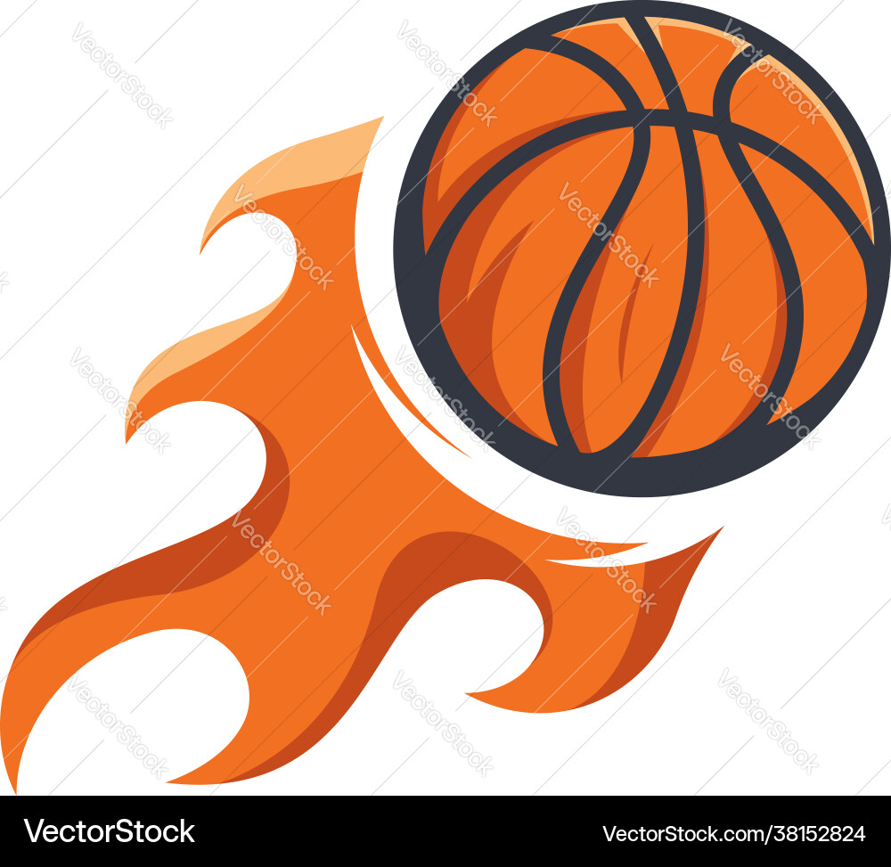 Fiery Basketball Background Stock