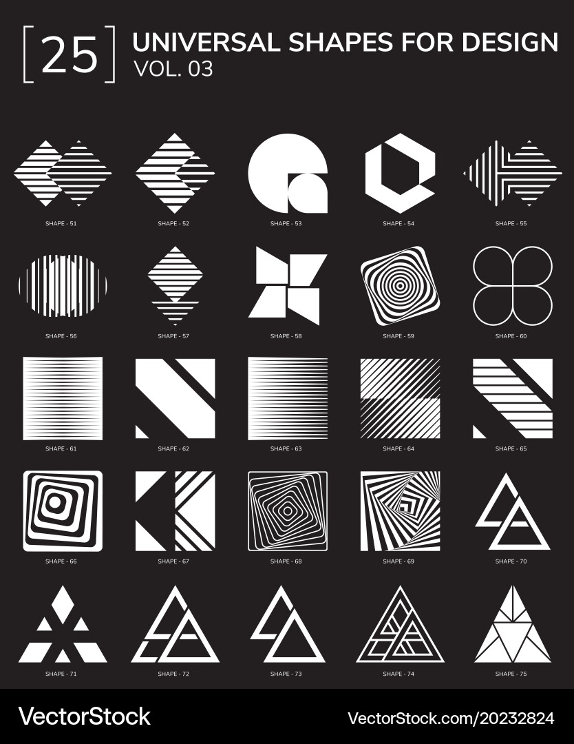 Geometric shapes logo Royalty Free Vector Image