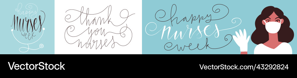 Happy nurses week beautiful handwritten brush Vector Image