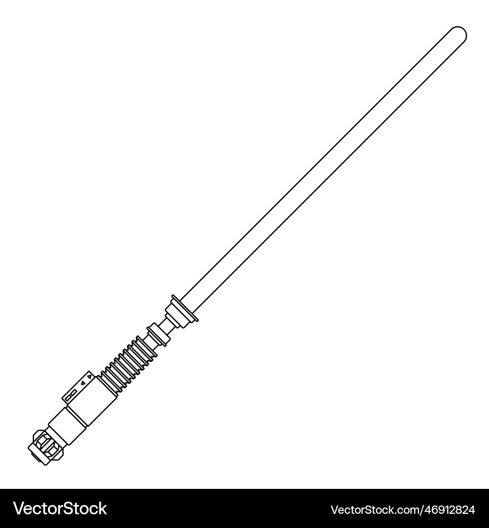 Lightsaber outline icon on isolated white Vector Image