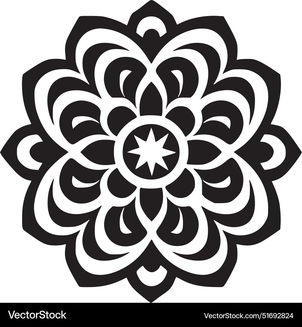 Mandala - minimalist and flat logo Royalty Free Vector Image