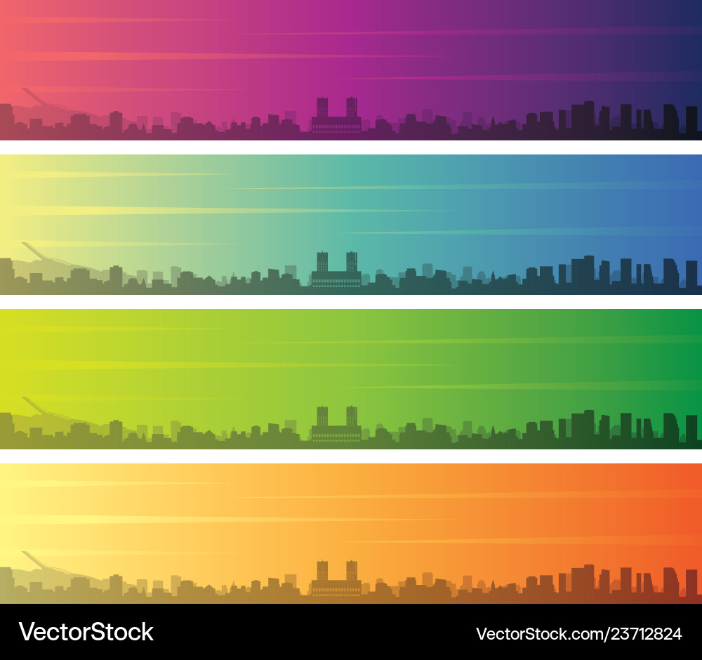 Oslo multiple color gradient skyline banner Vector Image