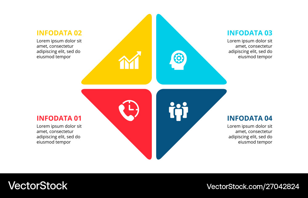 Square infographic with 4 options Royalty Free Vector Image