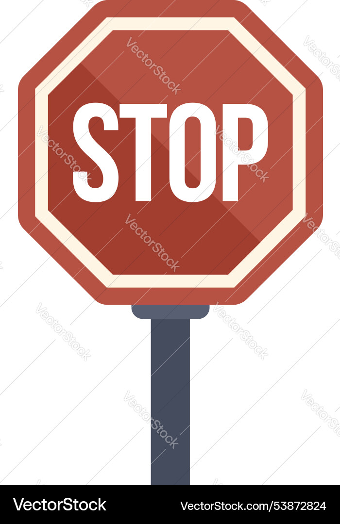 Stoppzeichen stehend auf einem Pol Signal Vektorbild