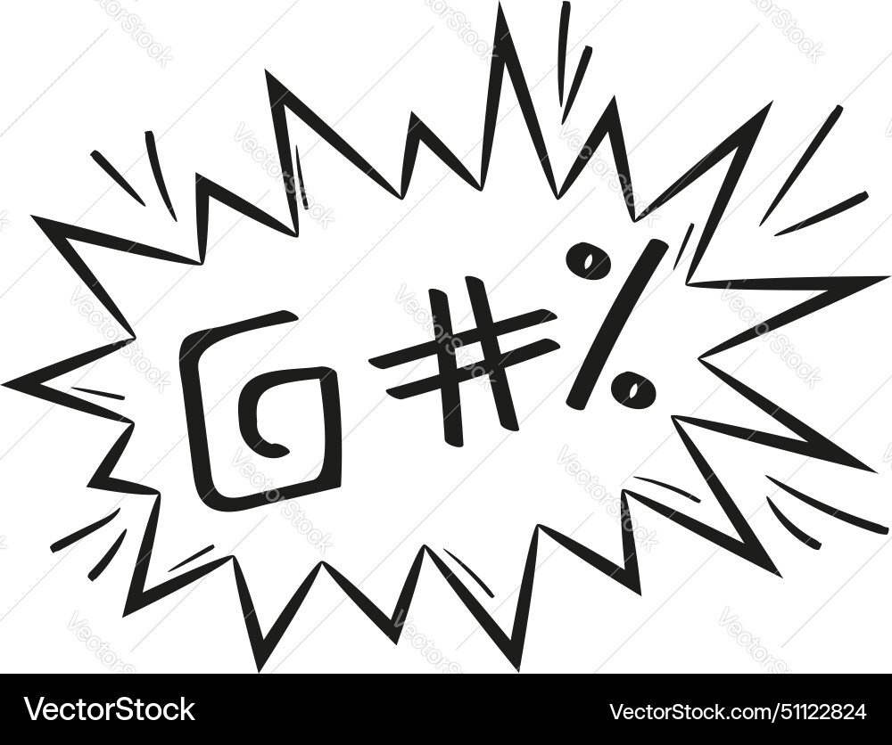 Swear expletive words angry rude Royalty Free Vector Image