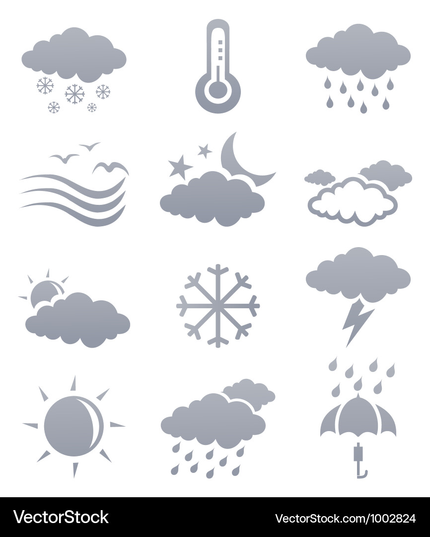 Weather Icons Set Royalty Free Vector Image - VectorStock