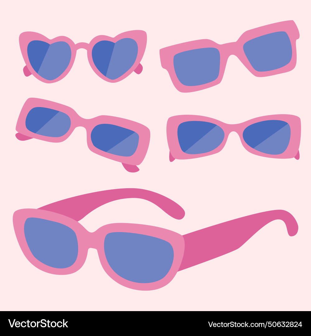 Y2k sunglasses collection Royalty Free Vector Image