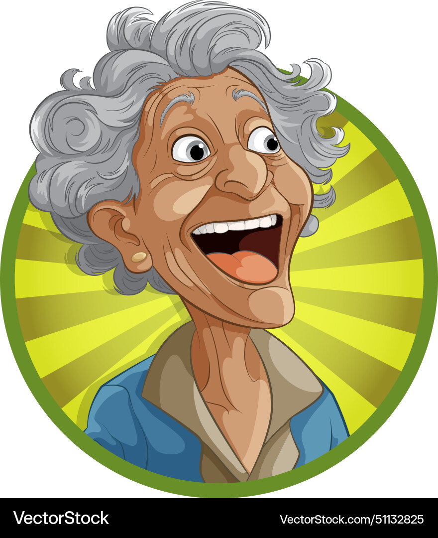 A happy smiling elderly woman Royalty Free Vector Image