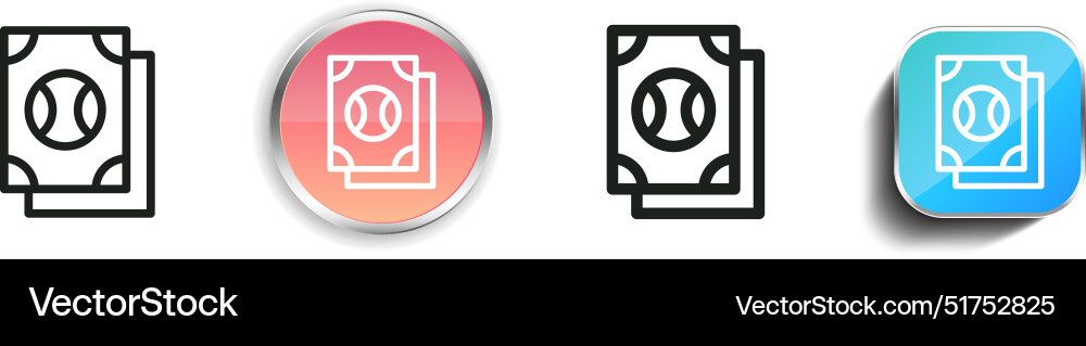 Baseball card icon thin linear regular and button Vector Image