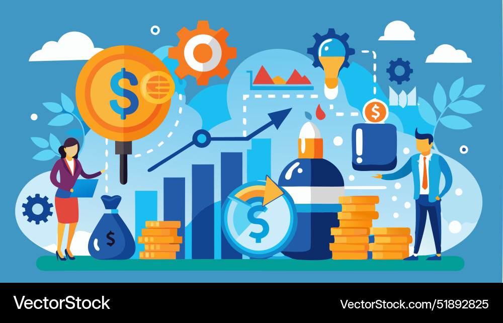 Business finance optimization Royalty Free Vector Image