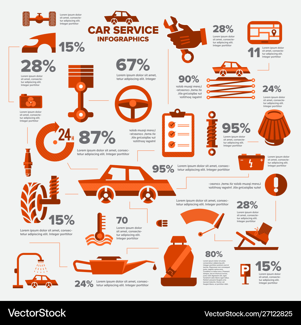 Car auto service set Royalty Free Vector Image