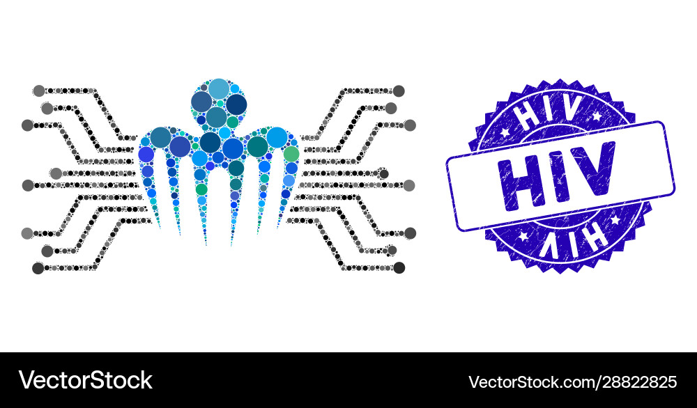 Collage electronic circuit spectre icon Royalty Free Vector