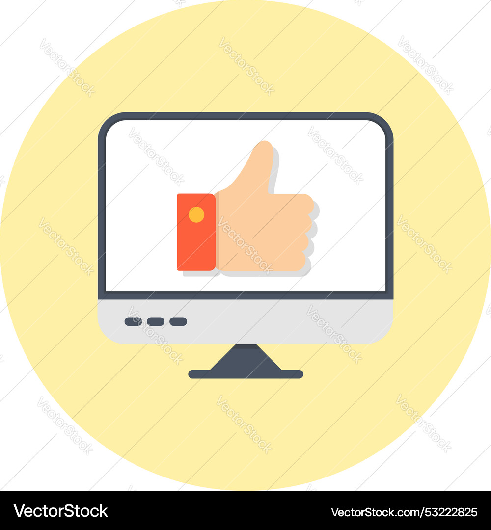 Like flat circle icon Royalty Free Vector Image
