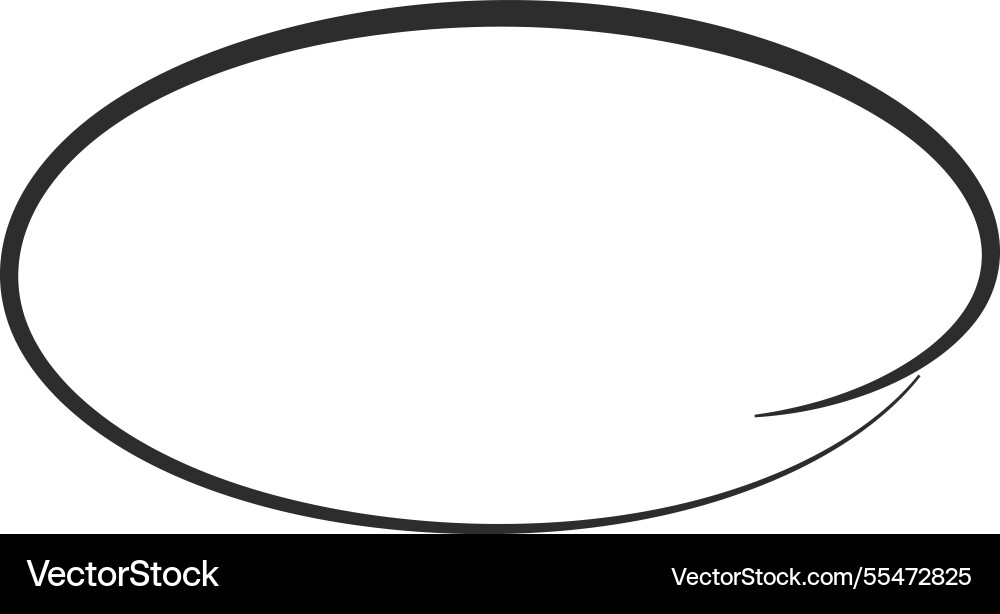 Oval speech bubble pointing right with thick lines
