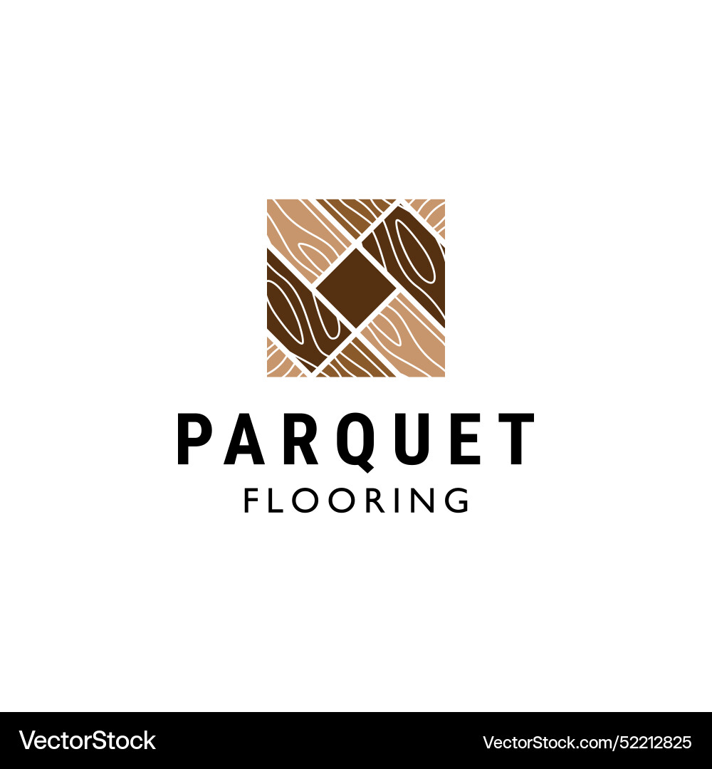 Parquet wood floor logo design Royalty Free Vector Image
