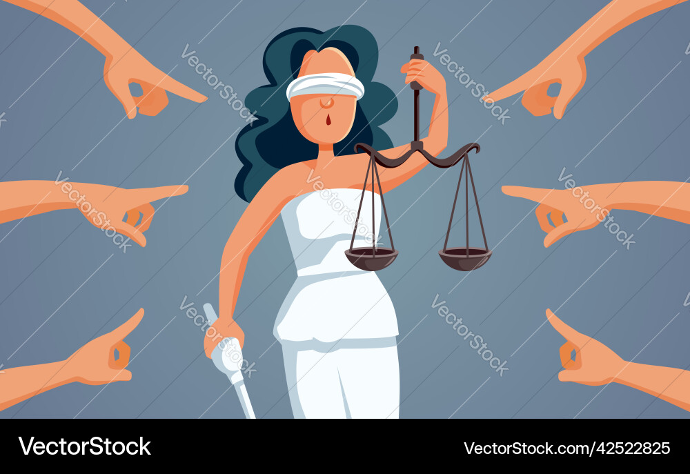 People pointing to unfair justice system Vector Image