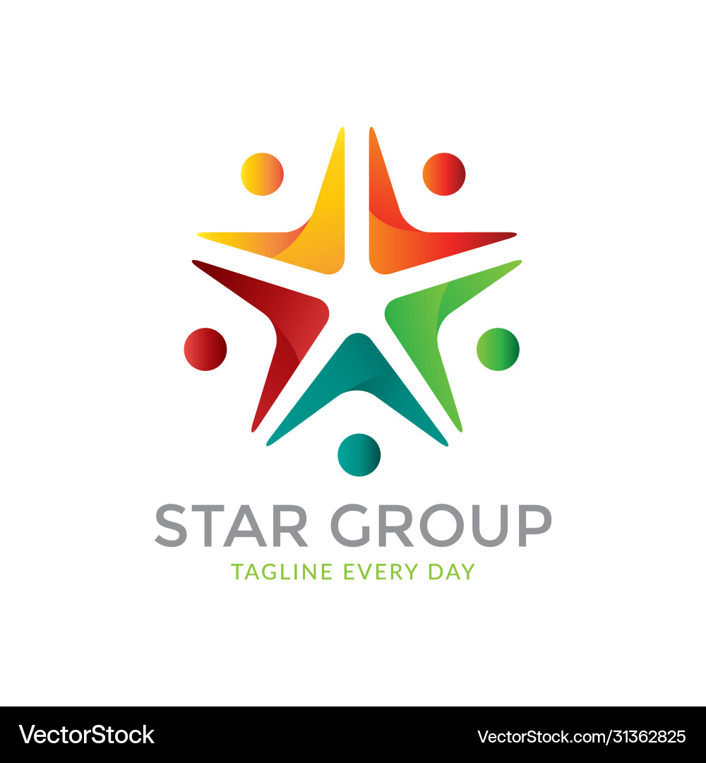 Stars group logo design template Royalty Free Vector Image