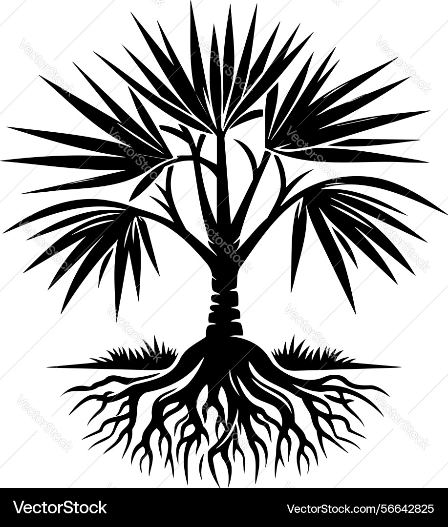 X-default pandanus plant symbol Royalty Free Vector Image