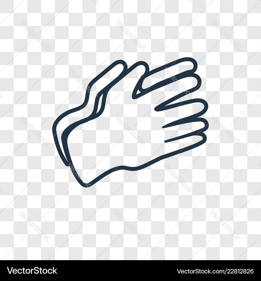 Clap hands concept linear icon isolated Royalty Free Vector