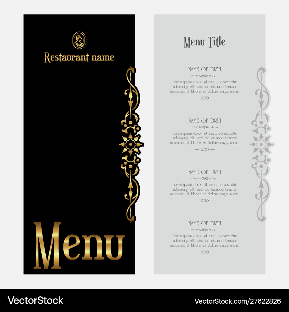 Exclusive restaurant menu template Royalty Free Vector Image
