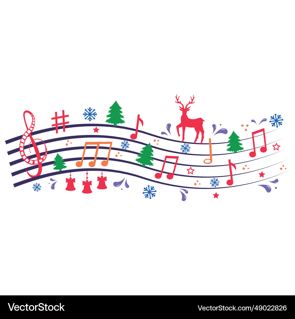 Festive christmas notes with reindeer Royalty Free Vector
