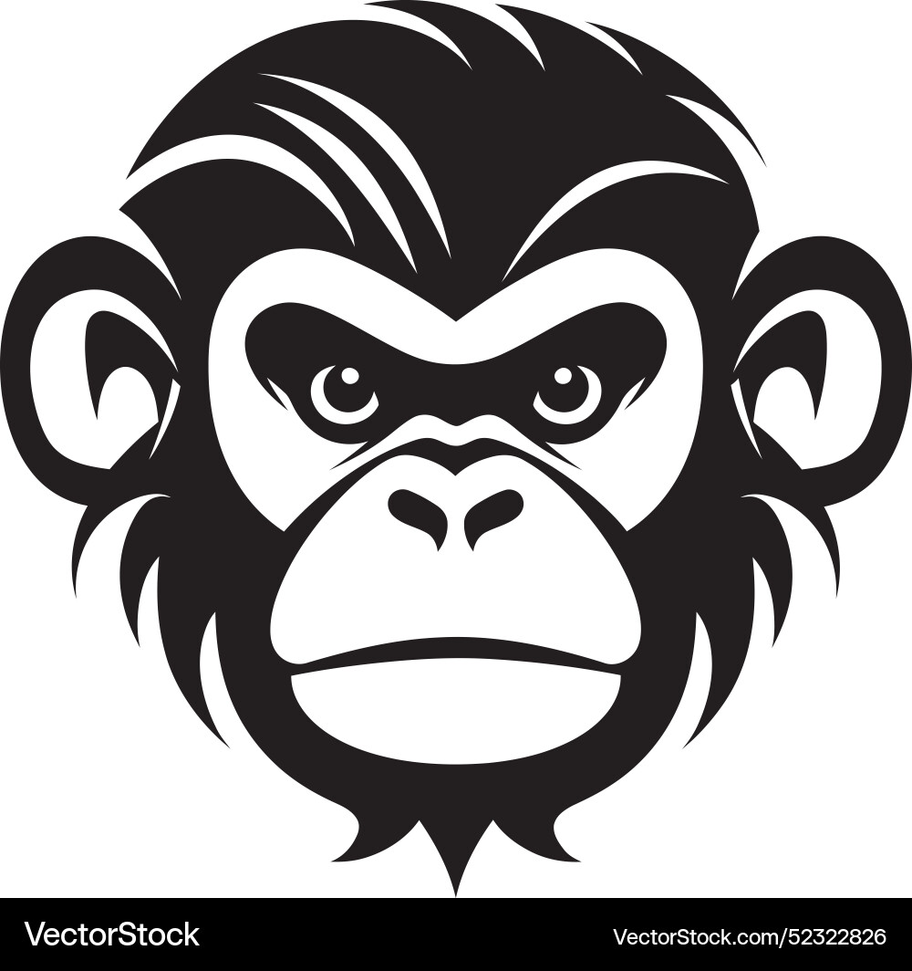 Graphite gaze monochrome monkey designsebony Vector Image