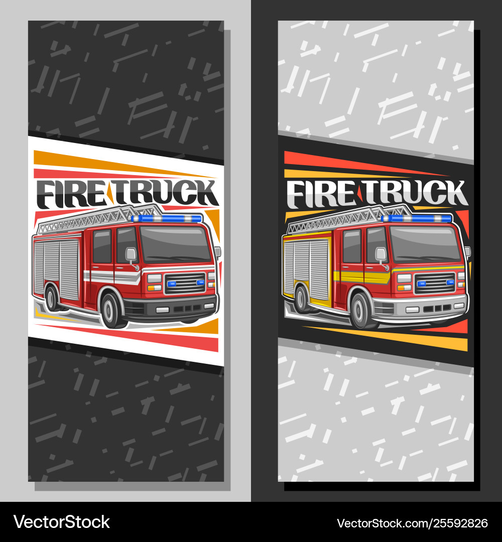 Layouts for fire truck Royalty Free Vector Image