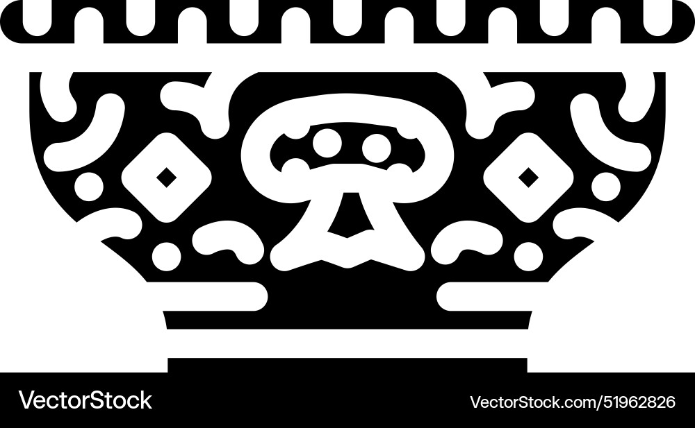 Offering bowl buddhism glyph icon Royalty Free Vector Image