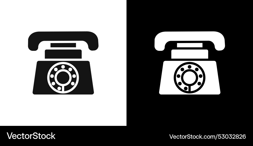 Old phone icon logo set Royalty Free Vector Image