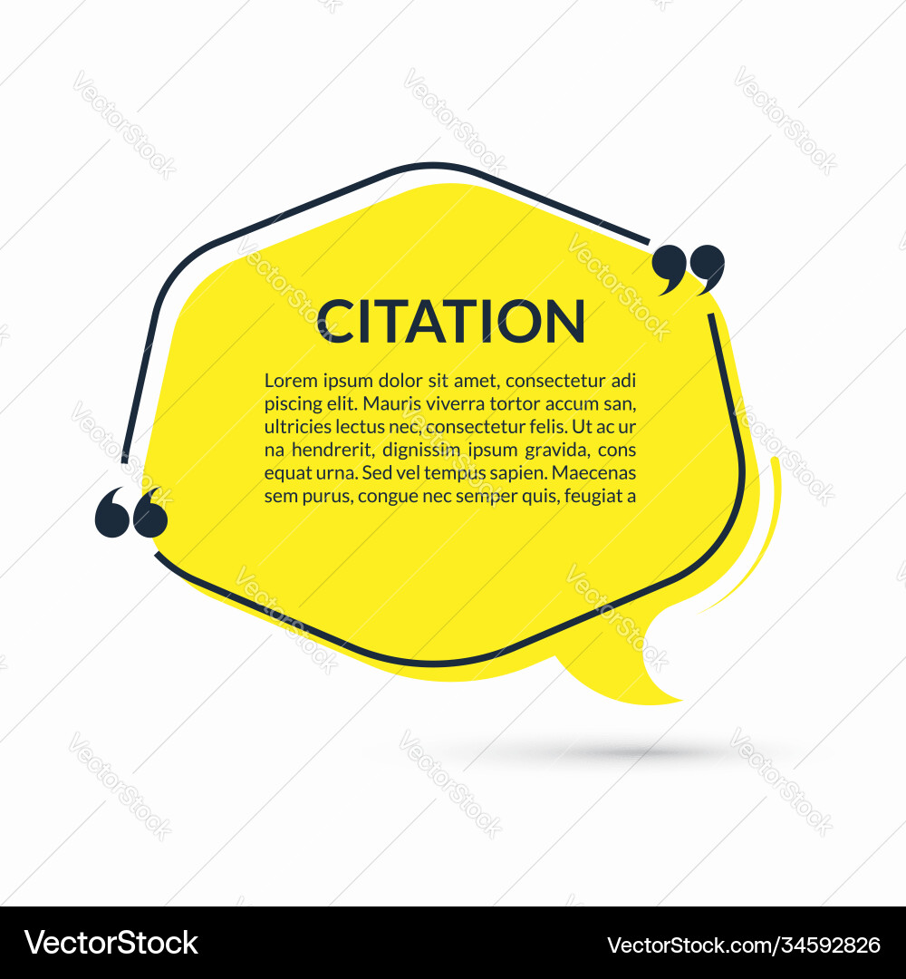 Quote speech bubble text balloon Royalty Free Vector Image