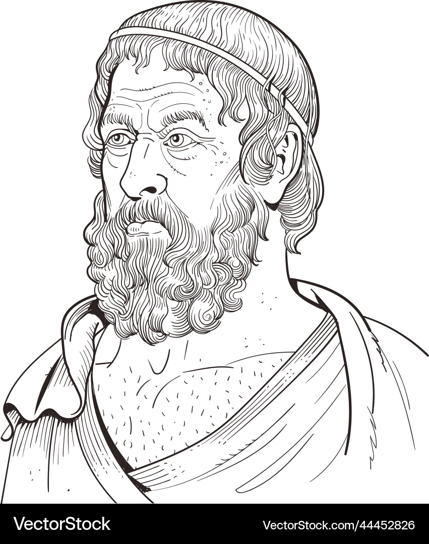 Sophocles line art Royalty Free Vector Image - VectorStock