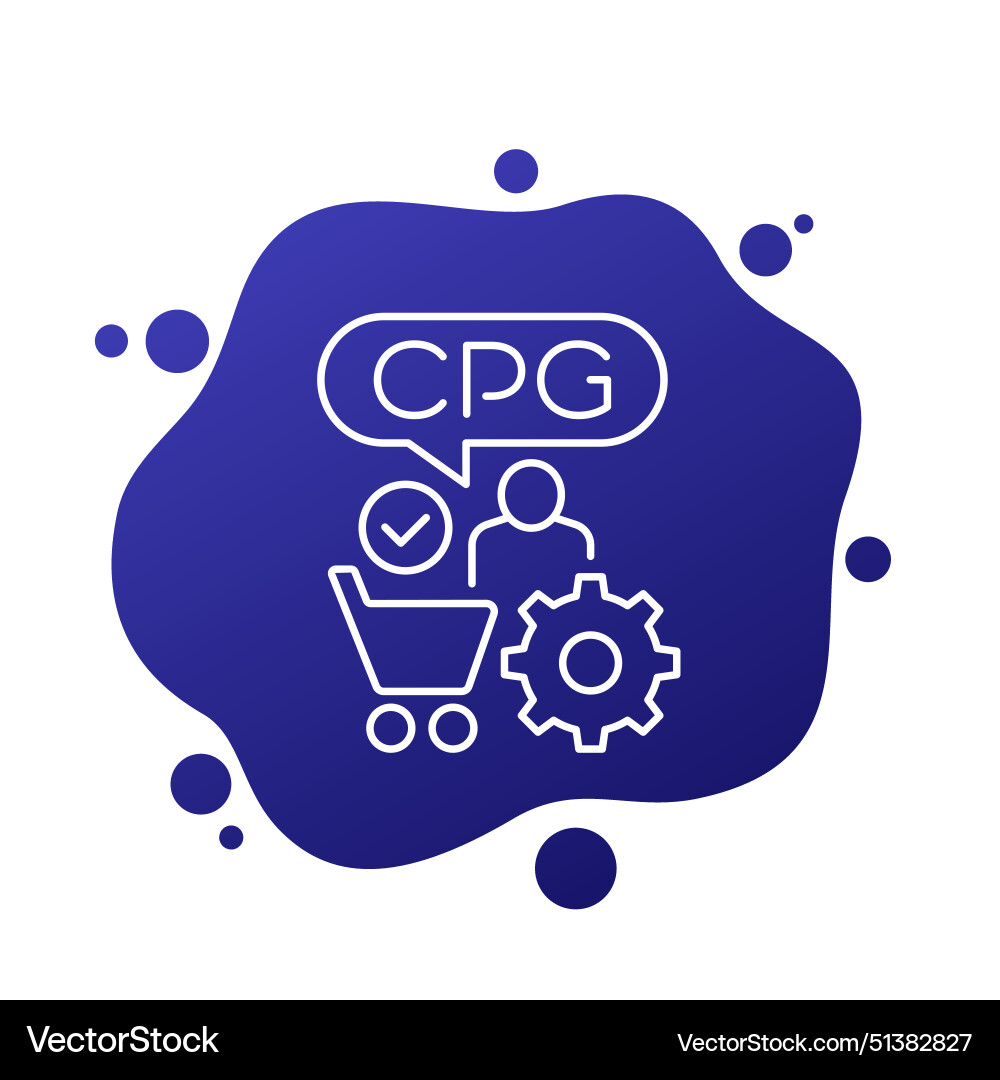 Cpg icon consumer packaged goods line Royalty Free Vector