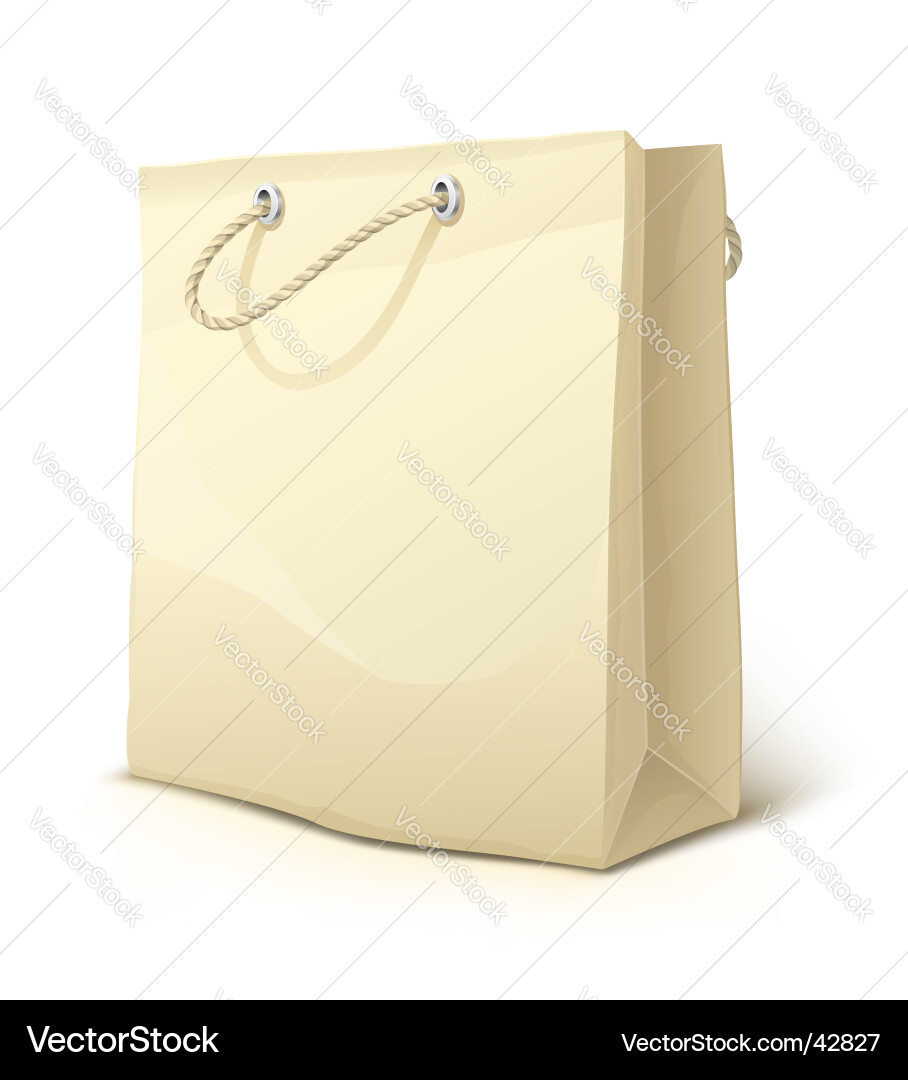 Empty paper shopping bag Royalty Free Vector Image
