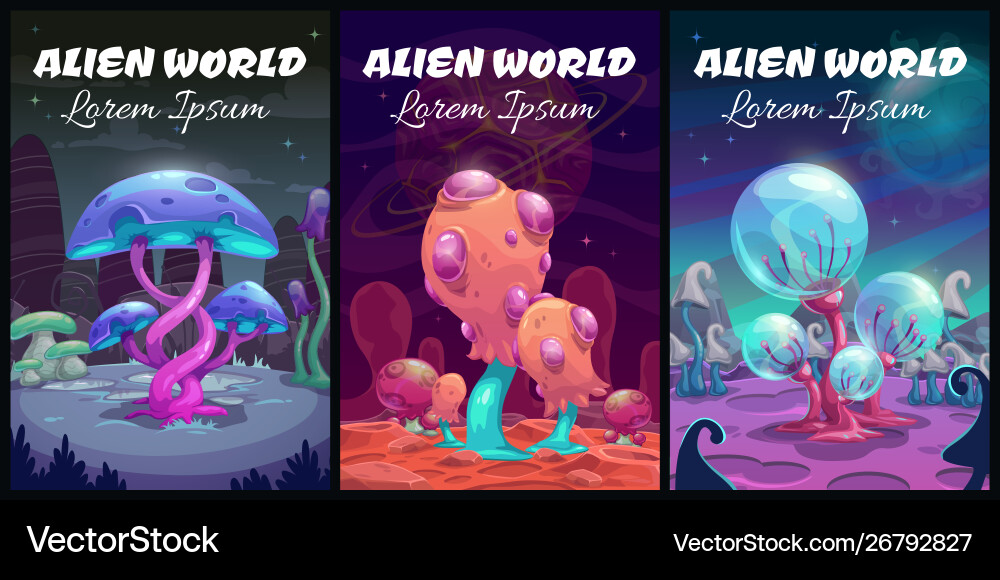 Fantastic background fantasy cartoon alien world Vector Image