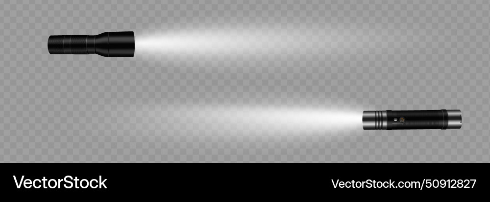 Flashlight on a transparent Royalty Free Vector Image