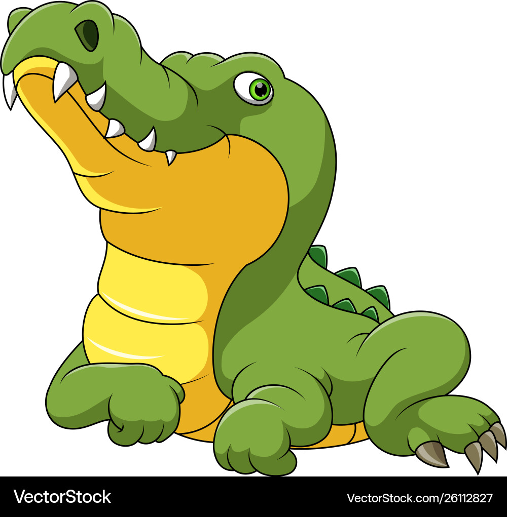 Happy crocodile cartoon Royalty Free Vector Image