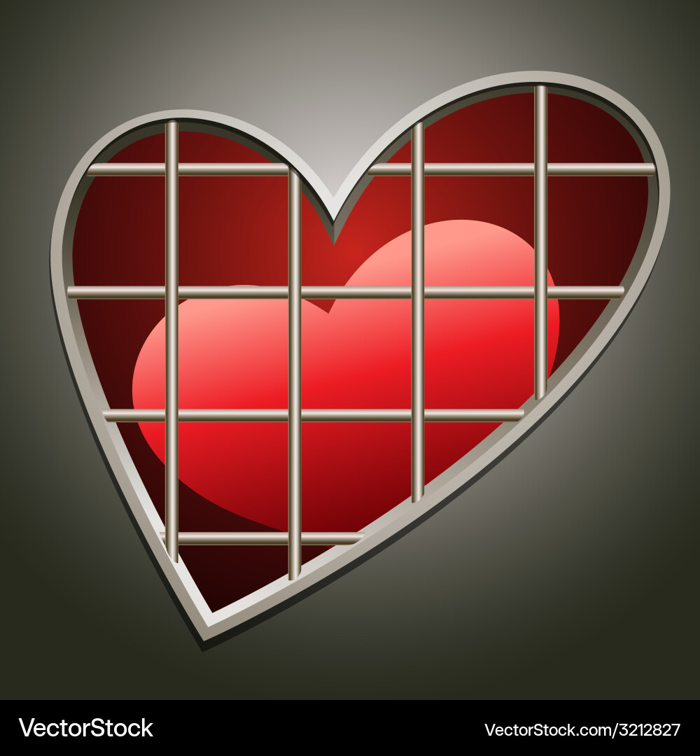 Heart in jail Royalty Free Vector Image - VectorStock