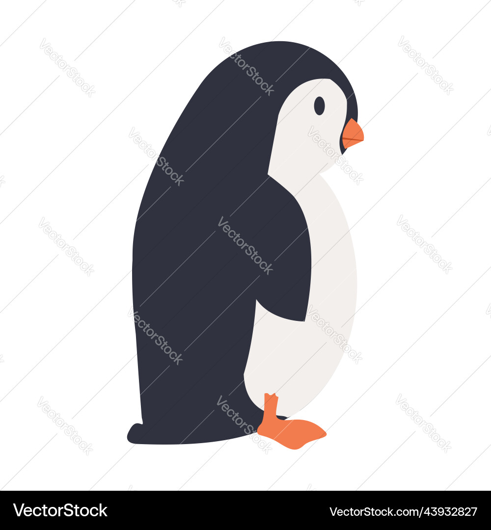 Penguin bird fat cartoon Royalty Free Vector Image