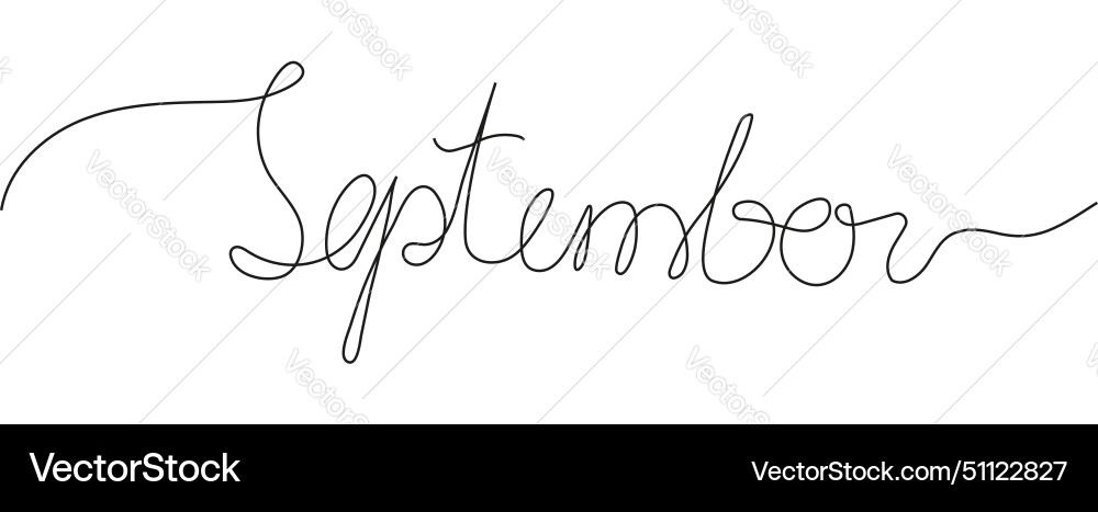 September text continuous line month holiday Vector Image