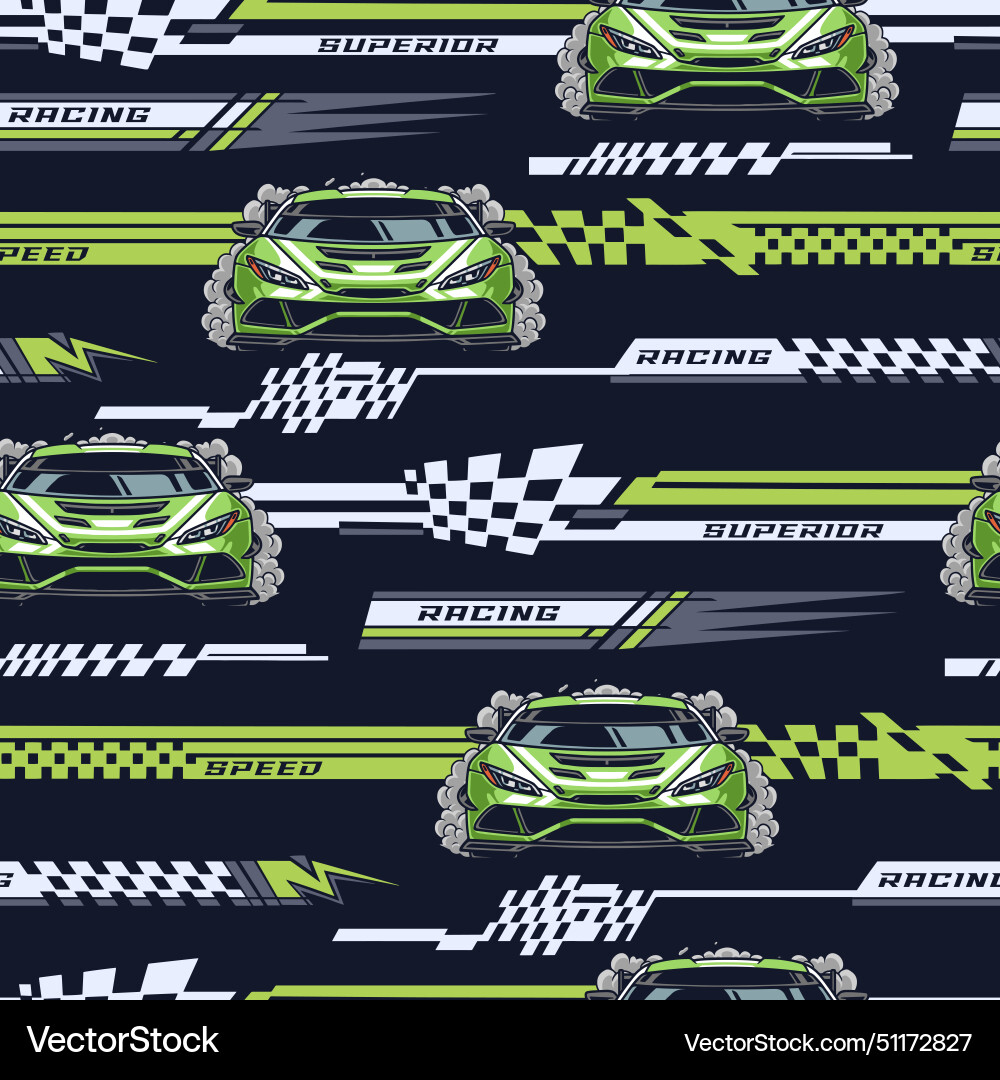 Speed racing colorful seamless pattern Royalty Free Vector