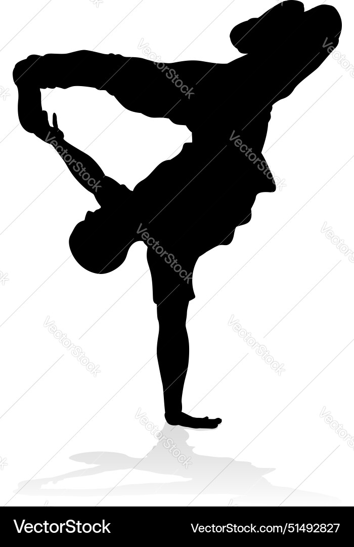 Street dance dancer silhouette Royalty Free Vector Image