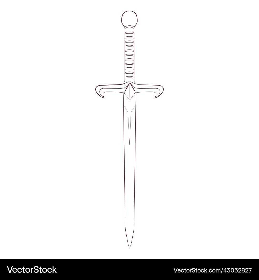 Sword line art Royalty Free Vector Image - VectorStock