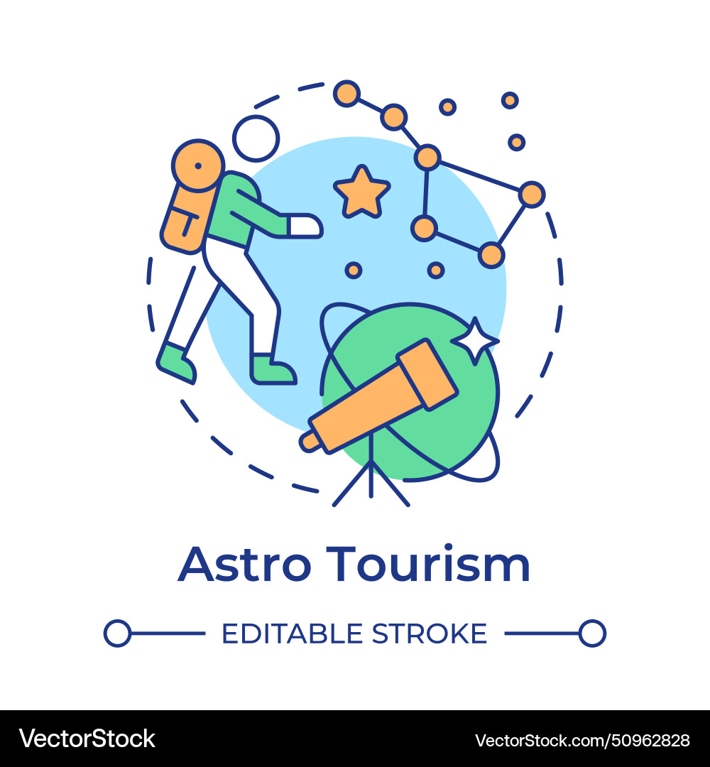 Astro tourism multi color concept icon Royalty Free Vector