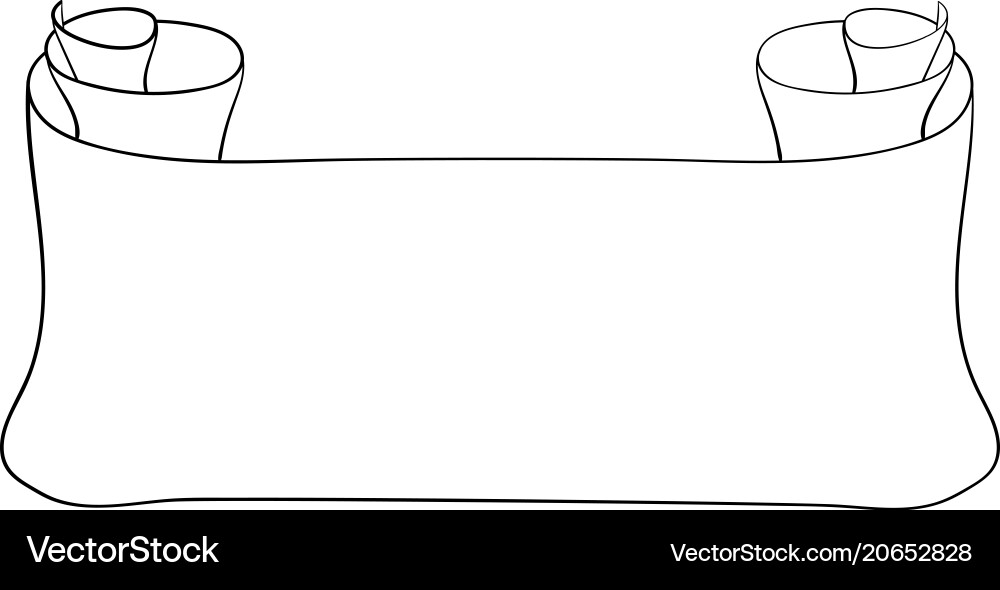 Horizontal paper scroll outline drawing Royalty Free Vector Horizontal paper scroll outline drawing Royalty Free Vector