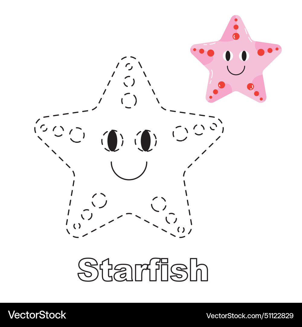 67-04-23-coloring-book-starfish Royalty Free Vector Image