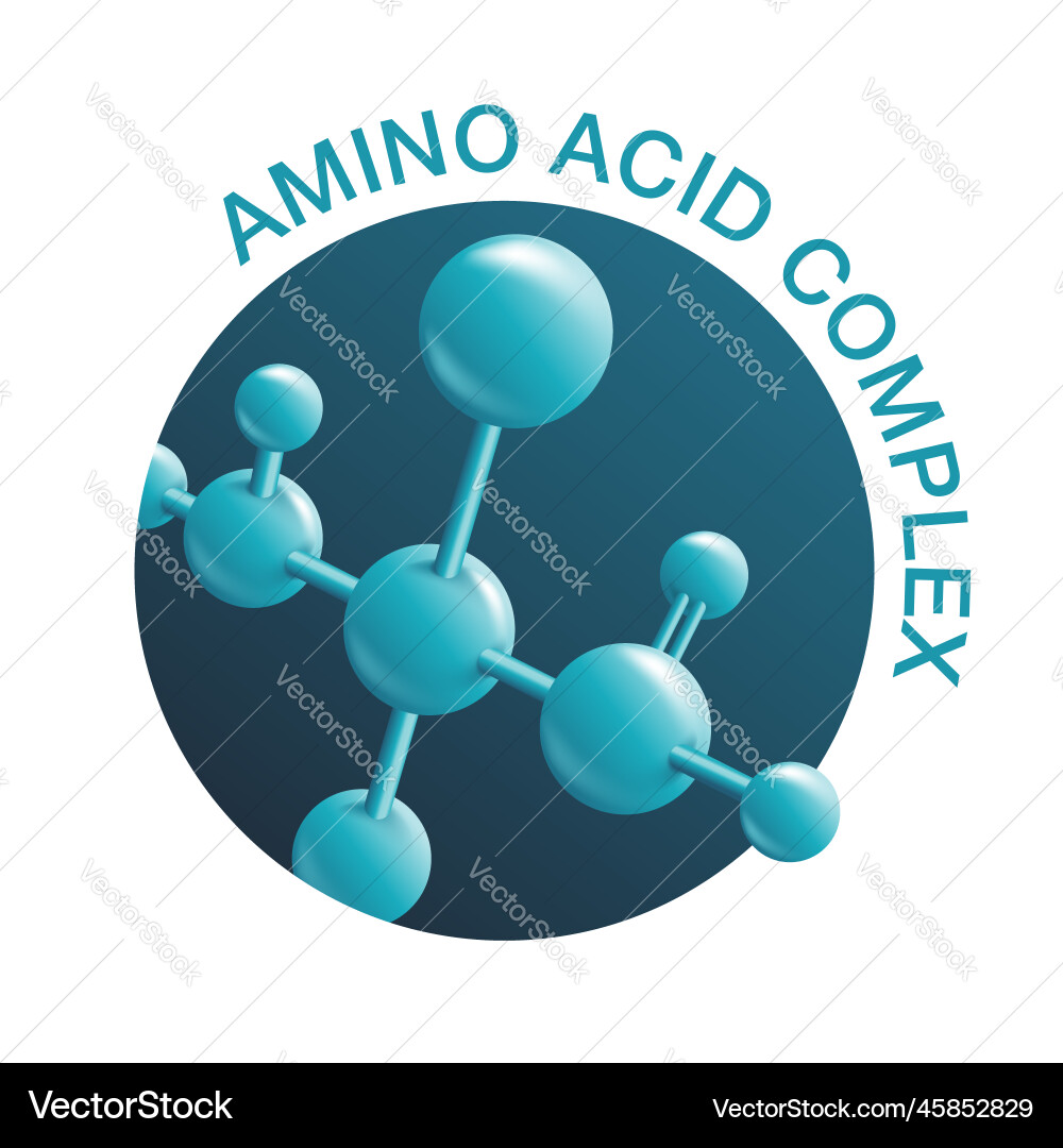 Amino acid complex 3d icon Royalty Free Vector Image