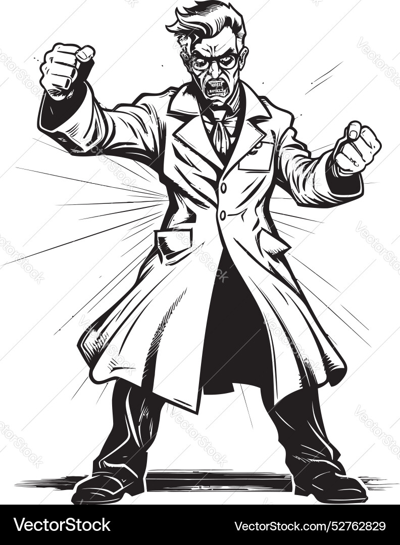 Brilliant outburst angry doctor logo design Vector Image
