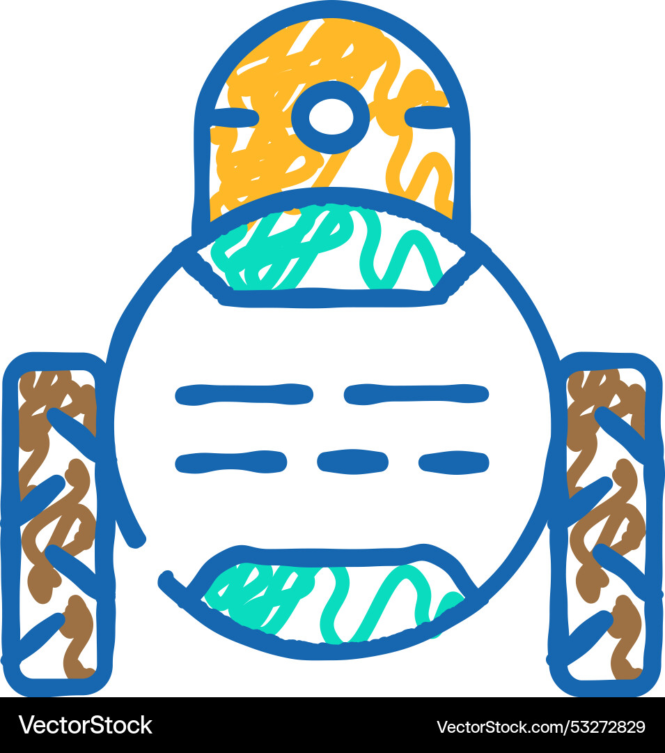 Child robot icon doodle Royalty Free Vector Image